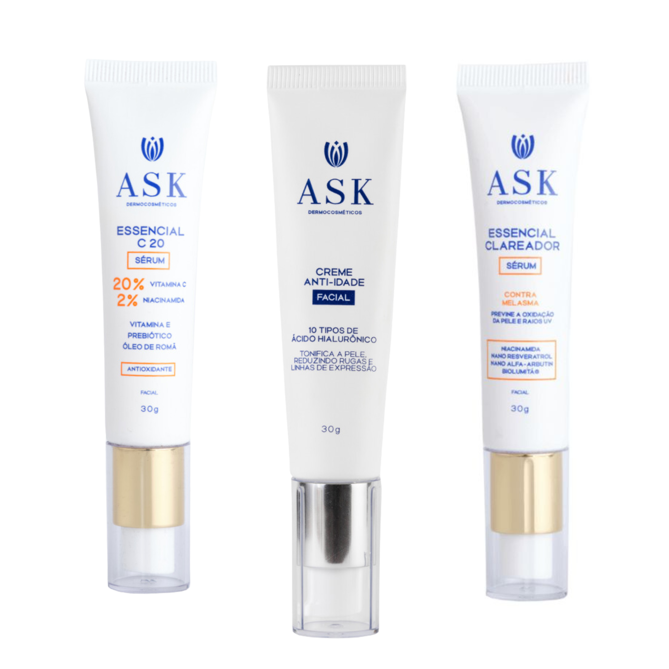 Kit Clareador e Anti-idade com Vitamina C concentrada – ASK Dermocosméticos